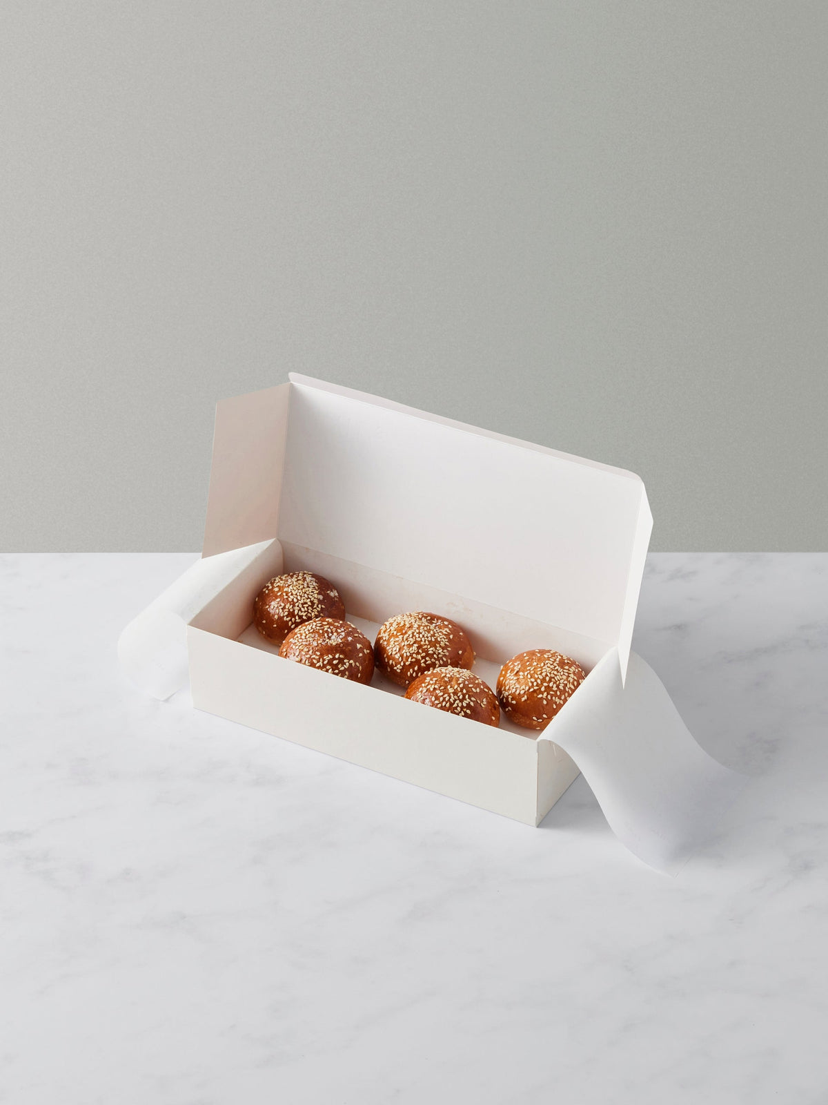 Box of 5 Mini Cream Buns Topped With Sesame | GAIL's Bakery